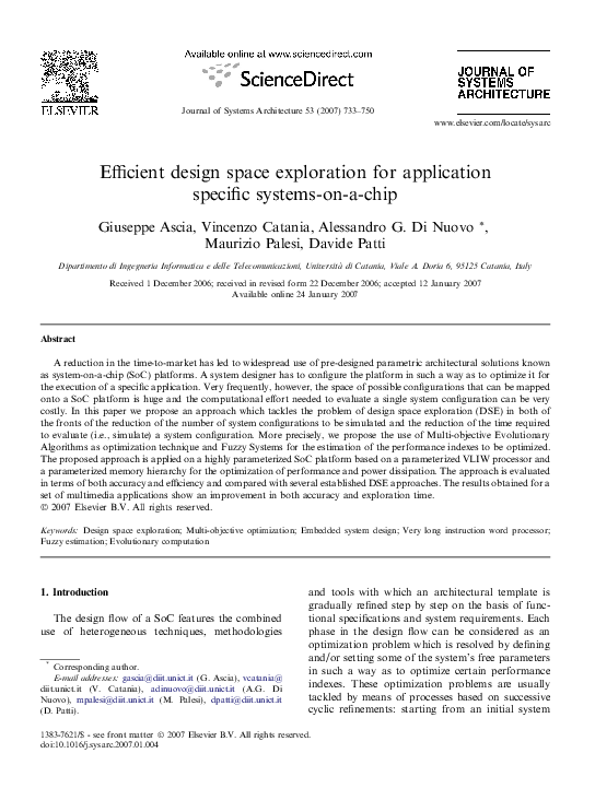 Pdf Efficient Design Space Exploration For Application Specific