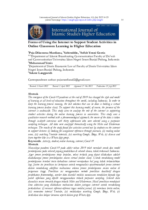 (PDF) Forms of Using the Internet to Support Student Activities in ...