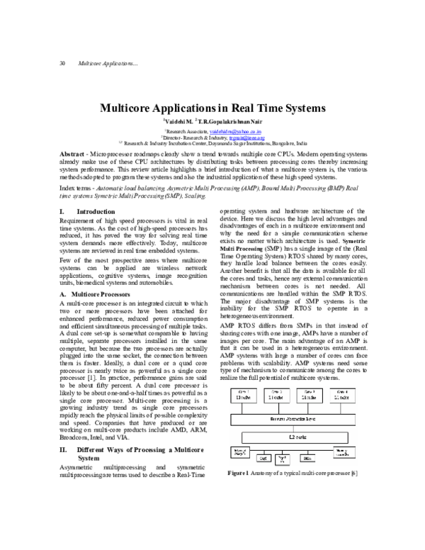 Multicore Applications in Real Time Systems