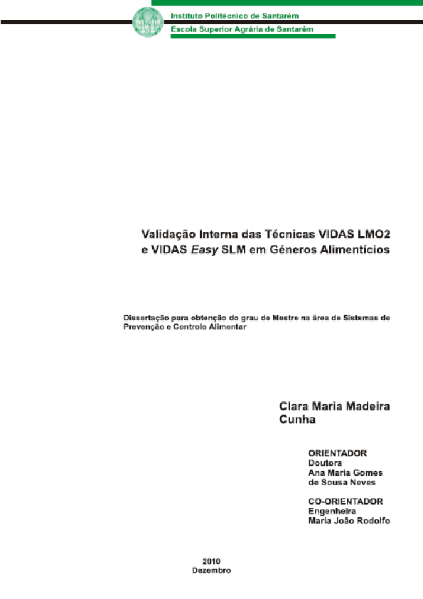 (PDF) Validação interna das técnicas VIDAS LM02 e VIDAS Easy SLM em ...
