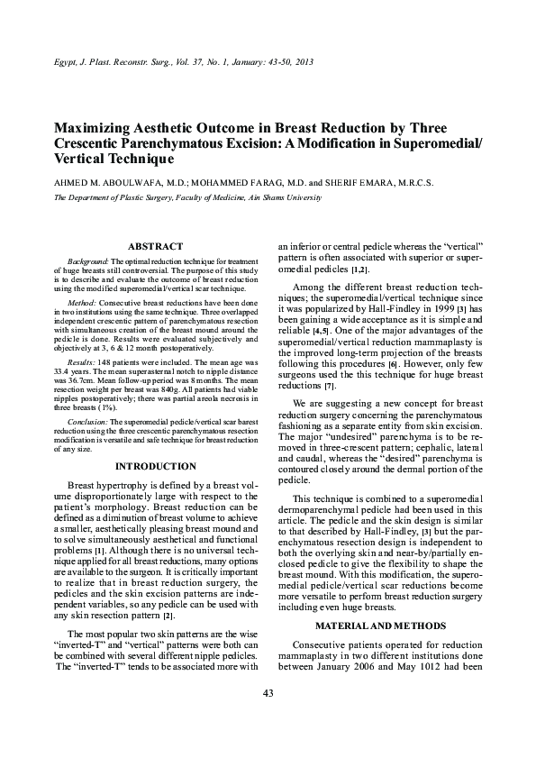 (PDF) Maximizing Aesthetic Outcome in Breast Reduction by Three ...