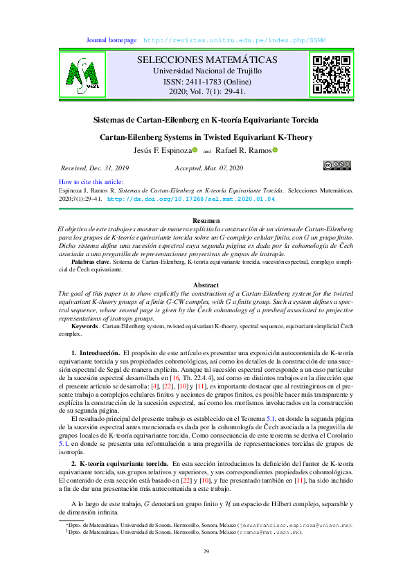 (PDF) Cartan-Eilenberg Systems in Twisted Equivariant K-Theory | Rafael ...