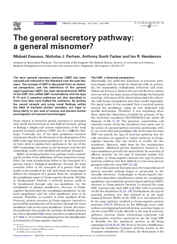 (PDF) The general secretory pathway: a general misnomer?