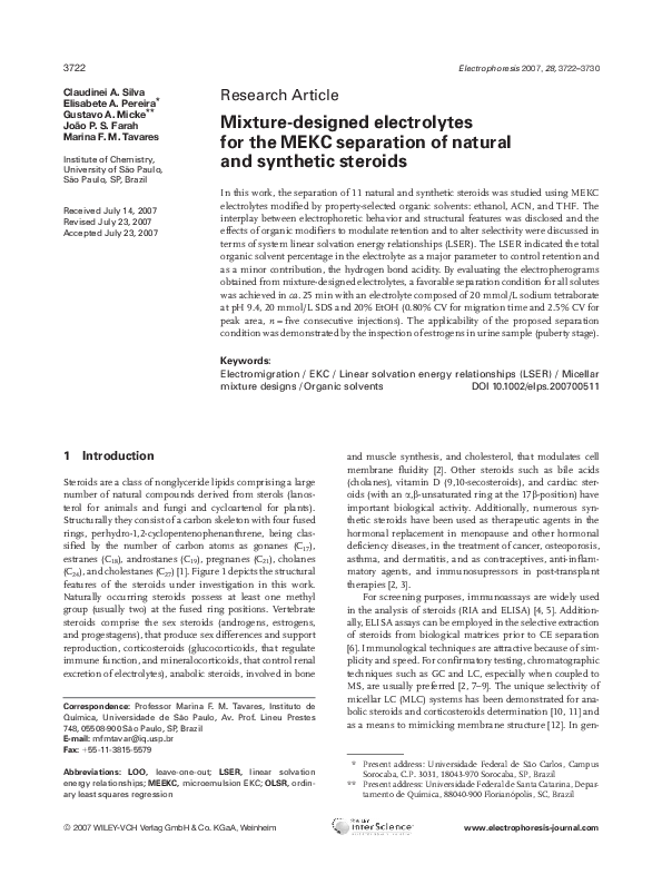 (PDF) Mix-designed Electrolytes for Steroid Separation