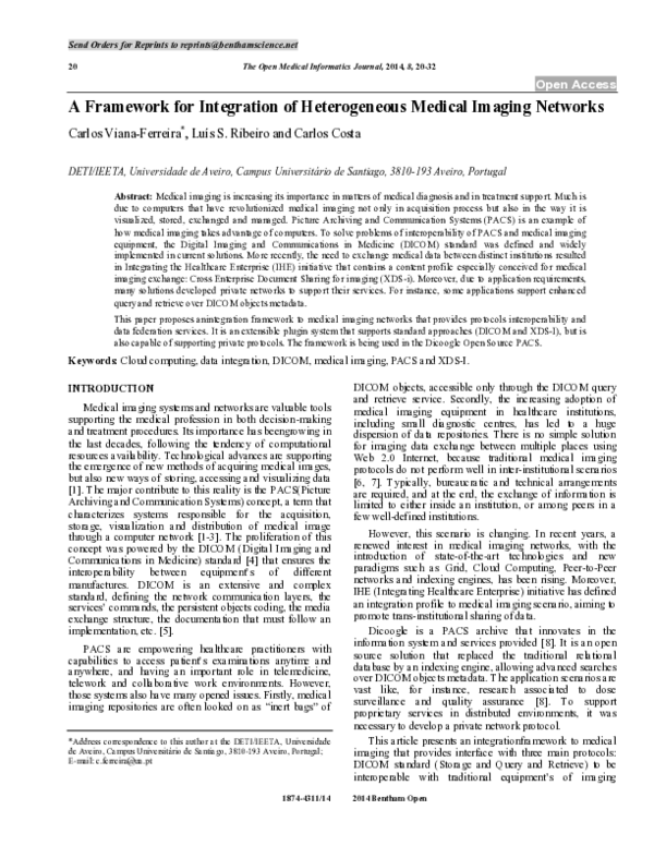 (PDF) A framework for integration of heterogeneous medical imaging networks