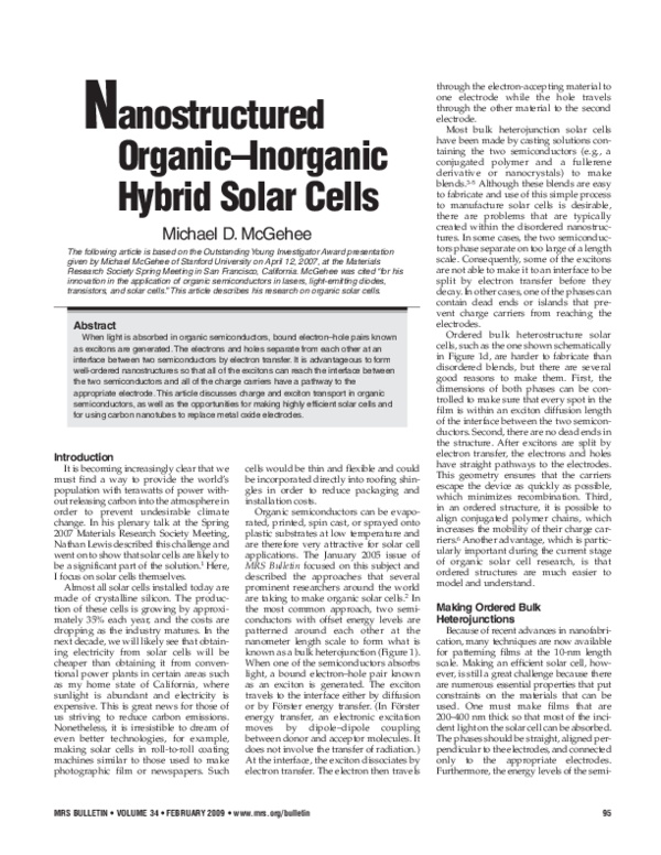(PDF) Nanostructured Organic–Inorganic Hybrid Solar Cells