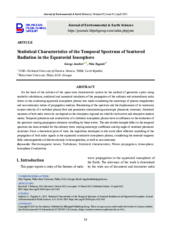(PDF) Statistical Characteristics of the Temporal Spectrum of Scattered ...