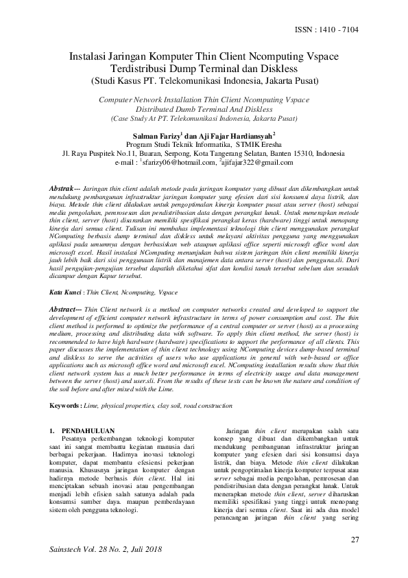 (PDF) Instalasi Jaringan Komputer Thin Client Ncomputing Vspace ...