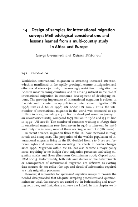 (PDF) 14. Design of samples for international migration surveys ...