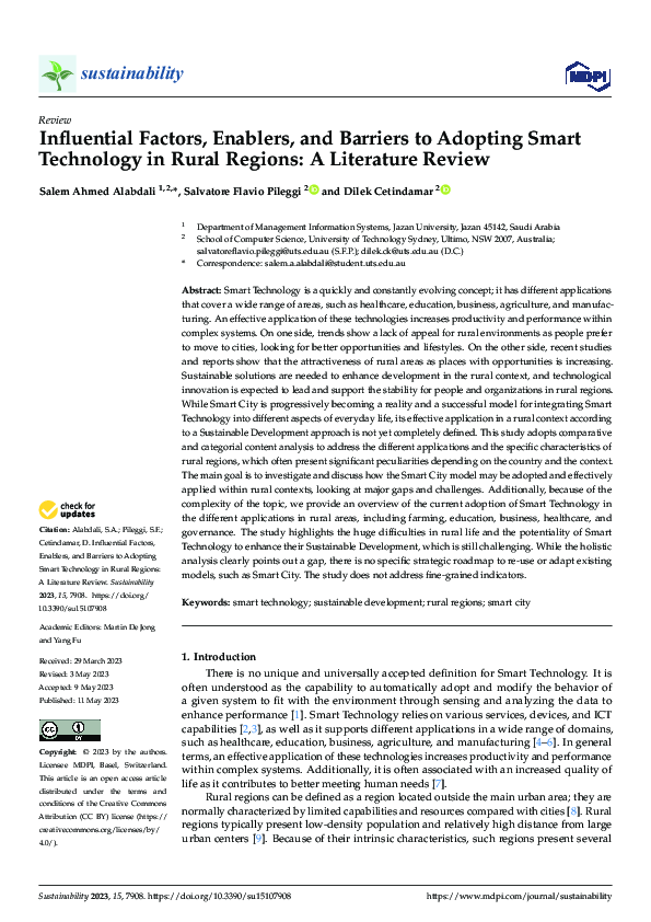 (PDF) Influential Factors, Enablers, and Barriers to Adopting Smart ...