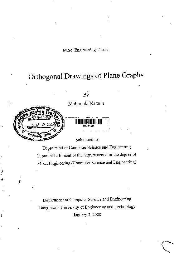 (PDF) Orthogonal drawings of plane graphs