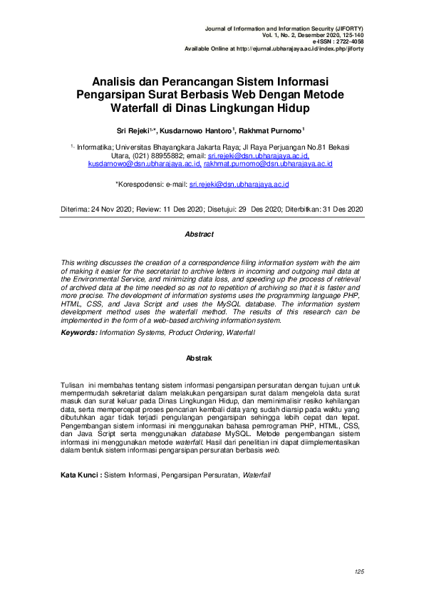 (PDF) Sistem Analisis Dan Perancangan Sistem Informasi Pengarsipan Persuratan Menggunakan Metode ...
