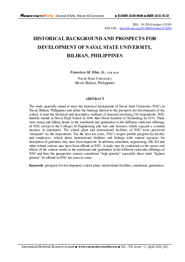 (PDF) Historical Background and Prospects for Development of Naval ...