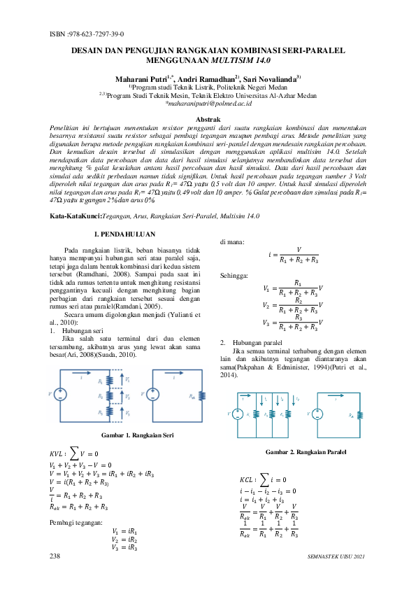 (PDF) Desain Dan Pengujian Rangkaian Kombinasi Seri-Paralel Menggunaan ...