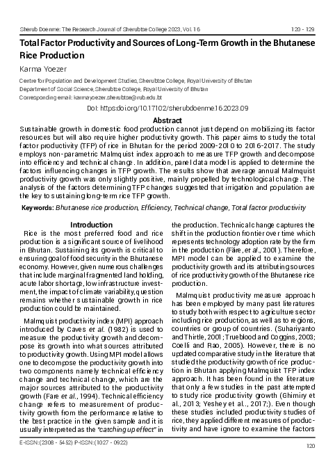 (PDF) Total Factor Productivity and Sources of Long-Term Growth in the ...