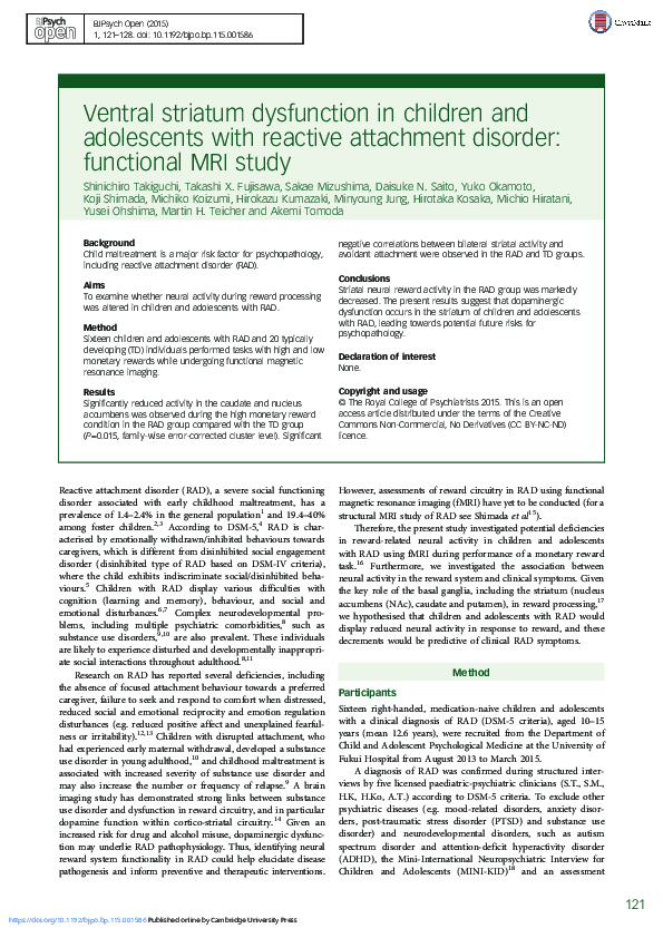 (PDF) Ventral striatum dysfunction in children and adolescents with ...