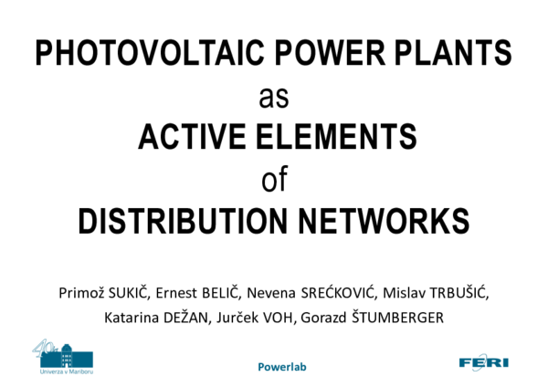 (PDF) Photovoltaic Power Plants as Active Elements of Distribution Networks