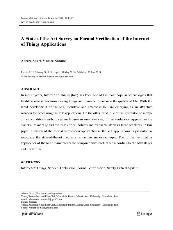 (PDF) A State-of-the-Art Survey on Formal Verification of the Internet ...