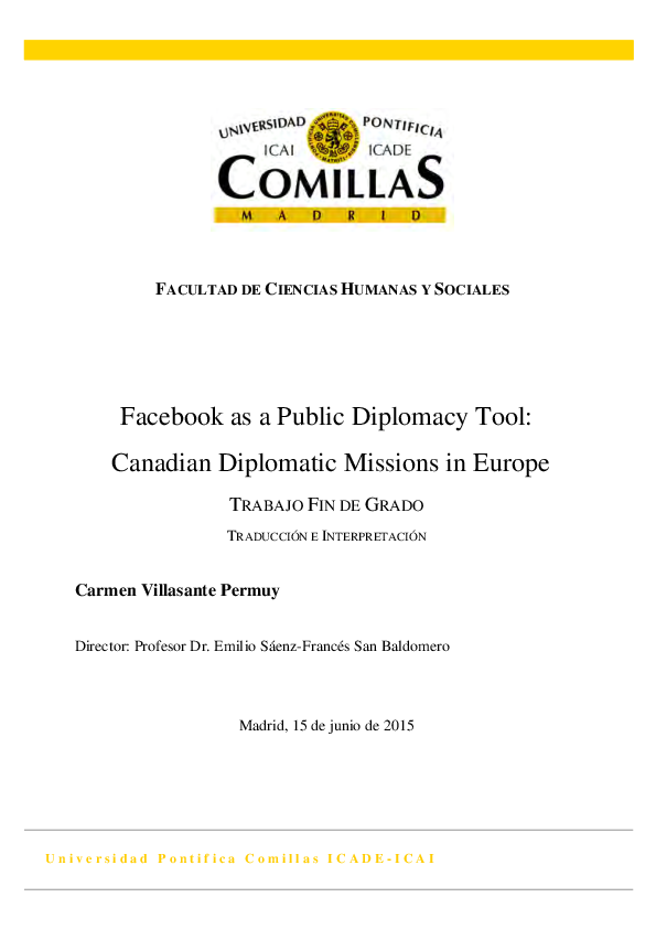 (PDF) Facebook as a Public Diplomacy Tool : Canadian Diplomatic ...