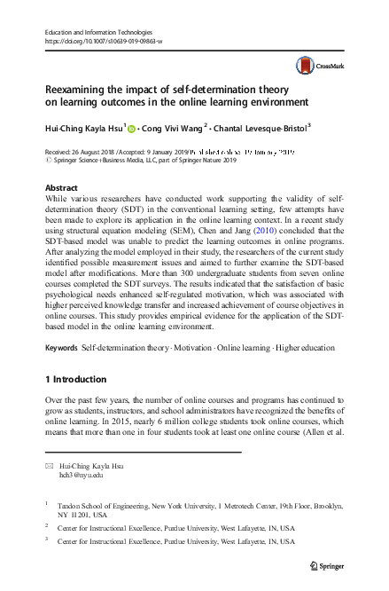 (PDF) Reexamining the impact of self-determination theory on learning ...