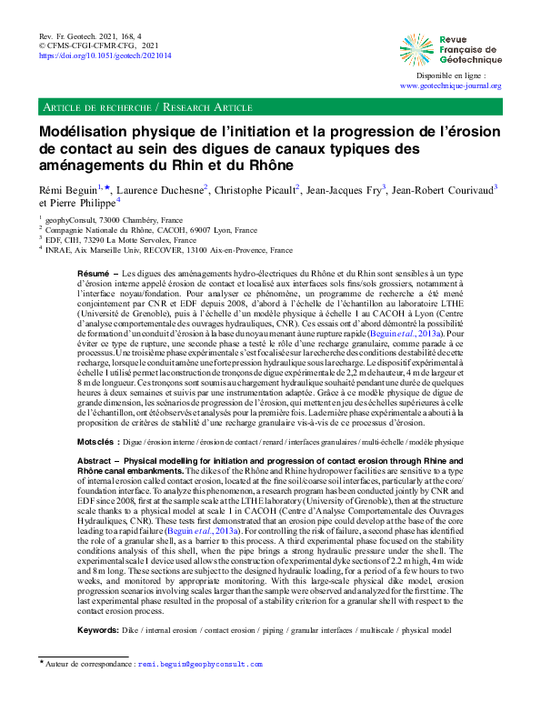 (PDF) Modélisation physique de l’initiation et la progression de l ...