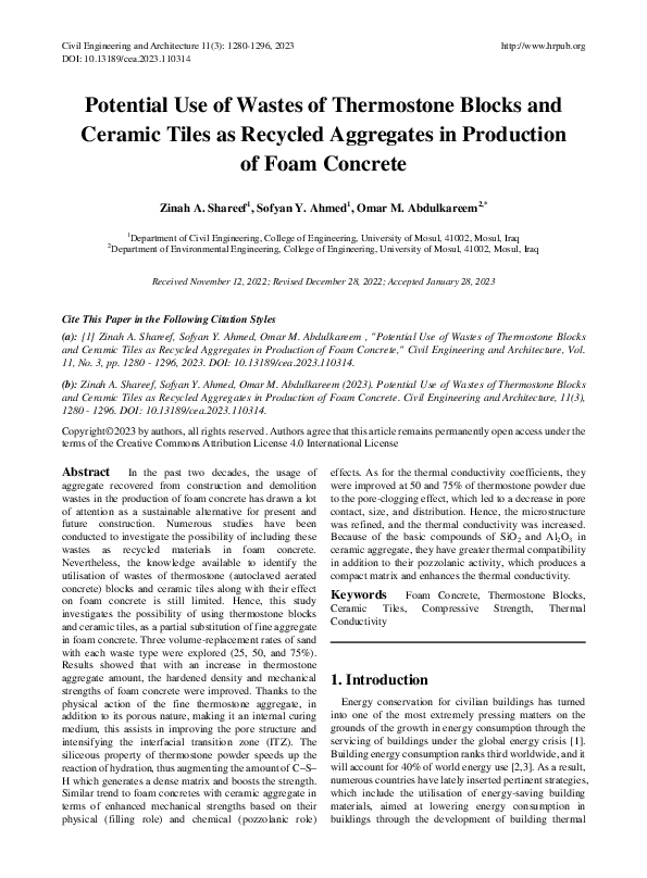 (PDF) Potential Use of Wastes of Thermostone Blocks and Ceramic Tiles ...