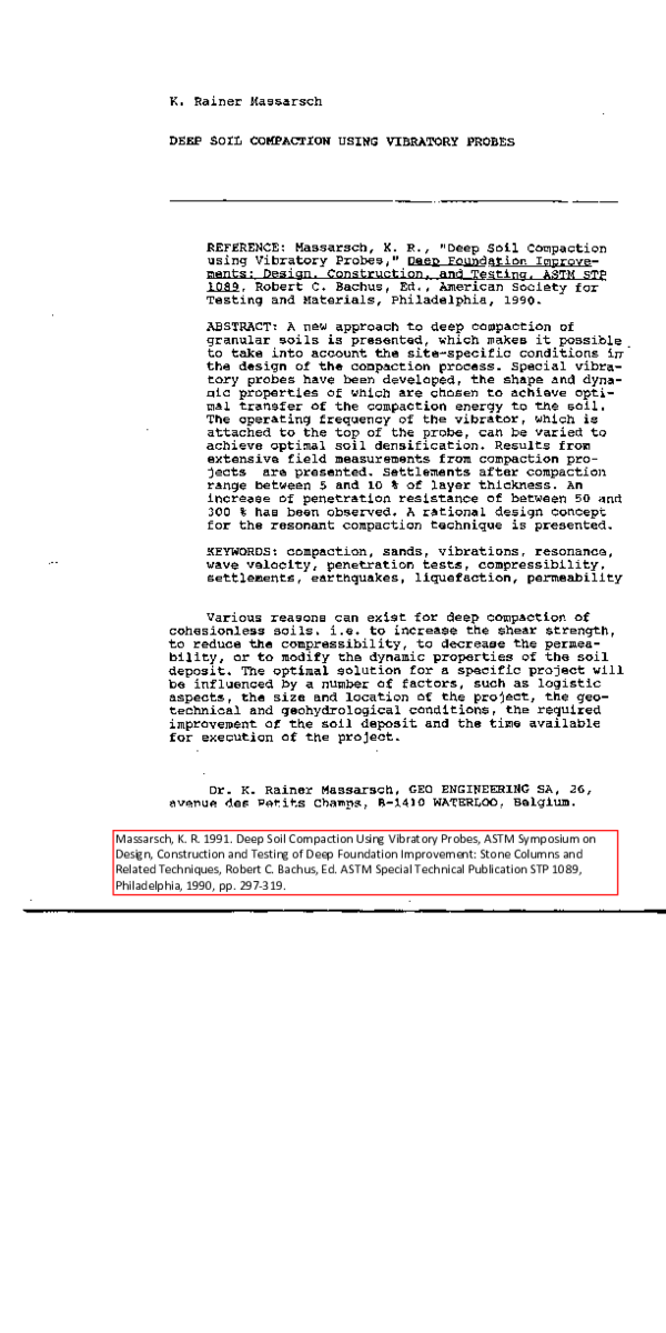 (PDF) Deep soil compaction using vibratory probes