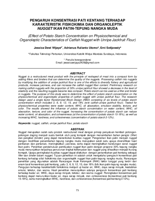(PDF) Pengaruh Konsentrasi Pati Kentang Terhadap Karakteristik ...