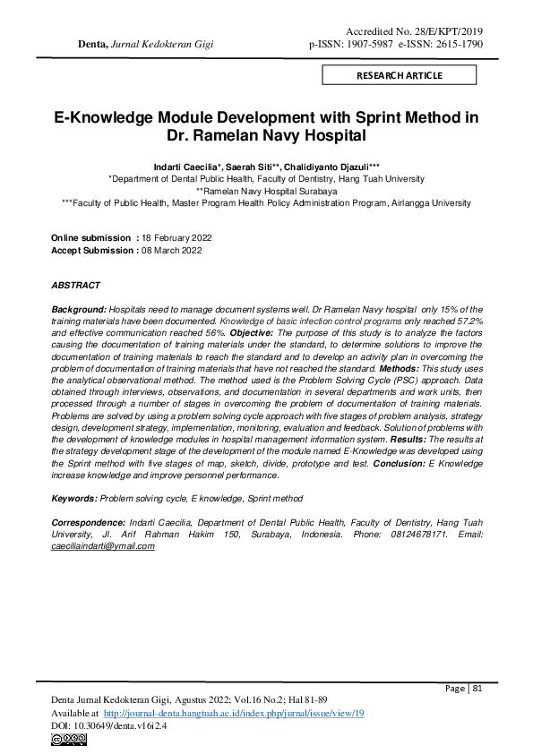 (PDF) E-Knowledge Module Development with Sprint Method in Dr. Ramelan ...