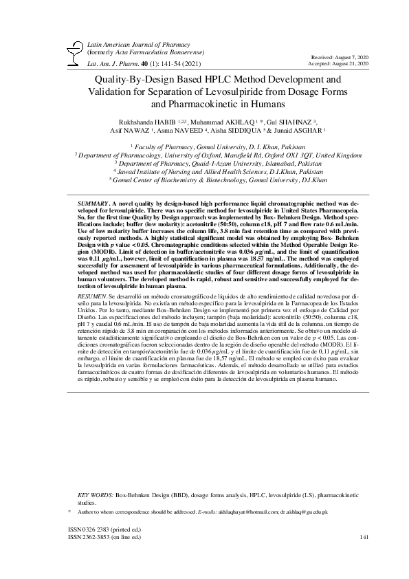 (PDF) Quality-By-Design Based HPLC Method Development and Validation for Separation of ...
