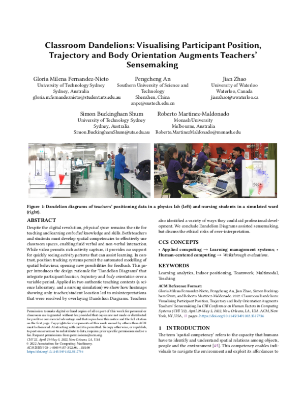 (PDF) Classroom Dandelions: Visualising Participant Position ...