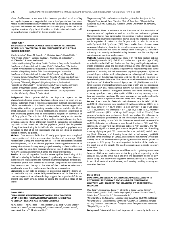 (PDF) Poster #S159 FUNCTIONAL IMPAIRMENT IN CHILDREN AND ADOLESCENTS ...