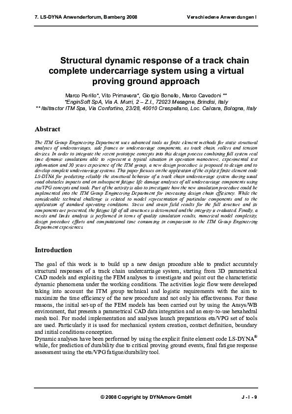 (PDF) Structural dynamic response of a track chain complete ...
