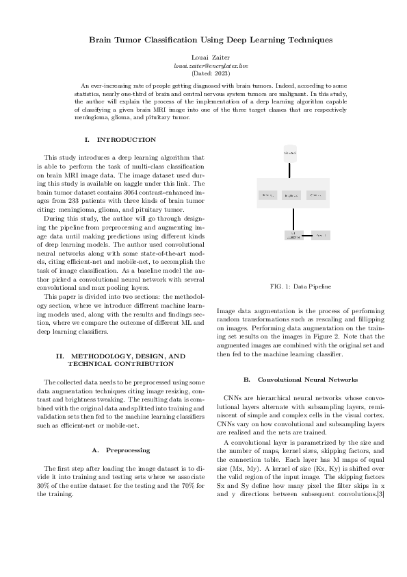 (PDF) Brain Tumor Classification Using Deep Learning Techniques