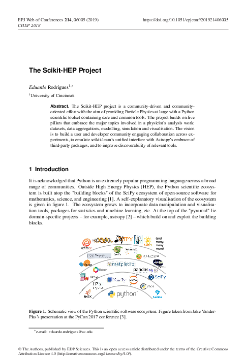 (PDF) The Scikit-HEP Project