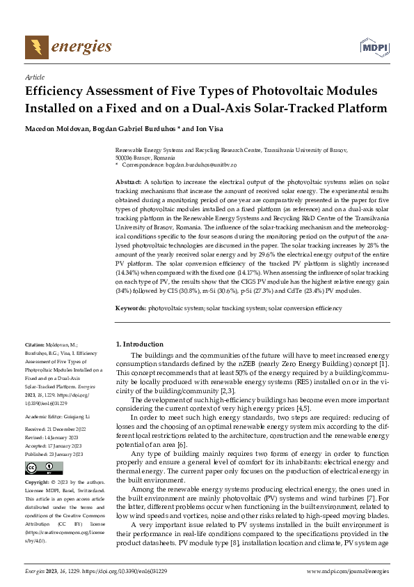 (PDF) Efficiency Assessment of Five Types of Photovoltaic Modules ...