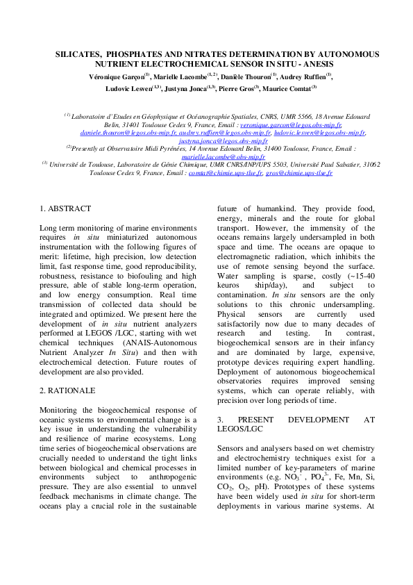(PDF) Silicates, Phosphates and Nitrates Determination B y Autonomous ...