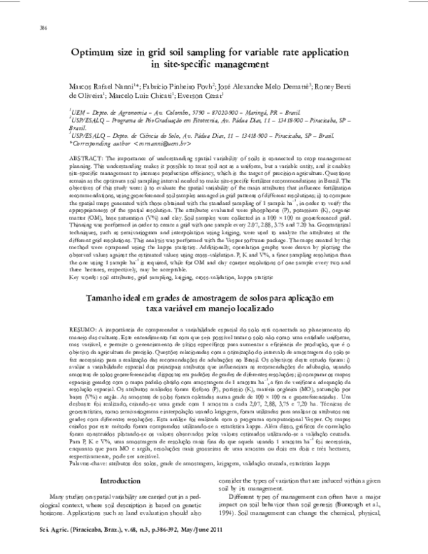 (PDF) Optimum size in grid soil sampling for variable rate application ...