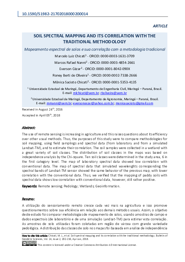 (PDF) Comparing Soil Mapping: Spectral vs Traditional