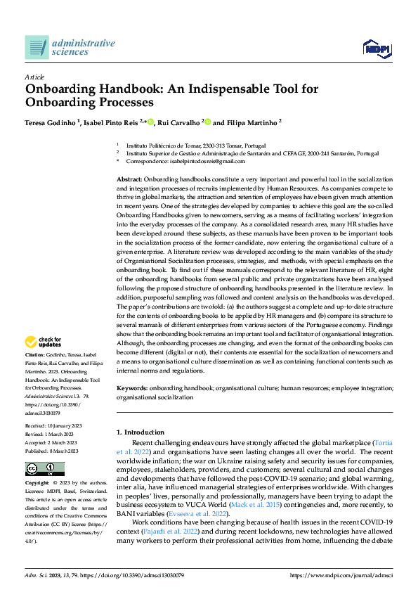 (PDF) Onboarding Handbook: An Indispensable Tool for Onboarding ...