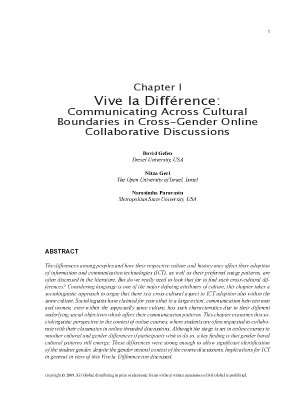 (PDF) Vive la Différence