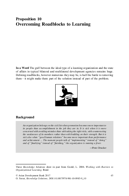 (PDF) Overcoming Roadblocks to Learning