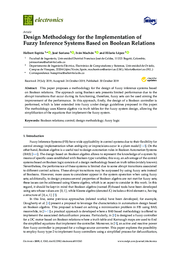 (PDF) Fuzzy Inference Design via Boolean Relations