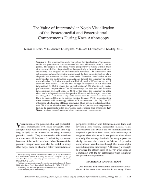 (PDF) The value of intercondylar notch visualization of the ...
