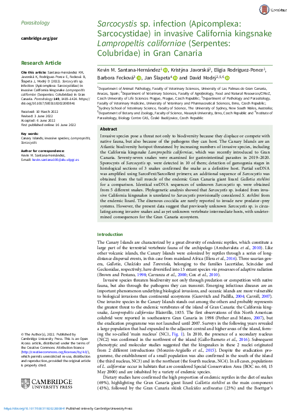 (PDF) Sarcocystis sp. infection (Apicomplexa: Sarcocystidae) in ...