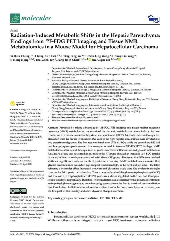 (PDF) Radiation-Induced Metabolic Shifts in the Hepatic Parenchyma ...