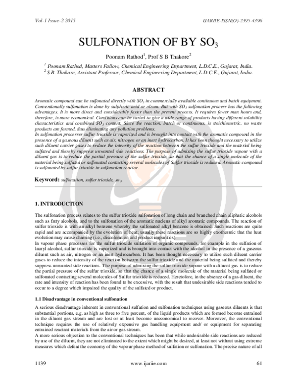 (PDF) Sulfonation by SO3