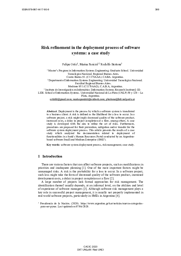 (PDF) Risk refinement in the deployment process of software systems: a ...