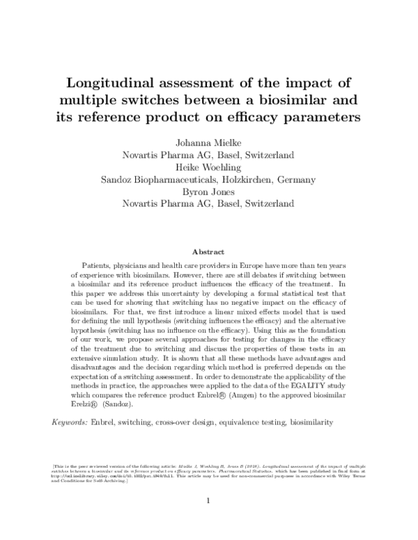 (PDF) Longitudinal assessment of the impact of multiple switches ...