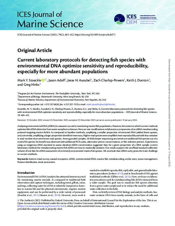 (PDF) Current laboratory protocols for detecting fish species with ...
